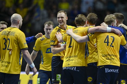 Swedish Team Celebrates After Ihf Mens Editorial Stock Photo - Stock ...