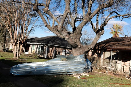 Metal Roof Wrapped Around Tree Pasadena Editorial Stock Photo - Stock ...