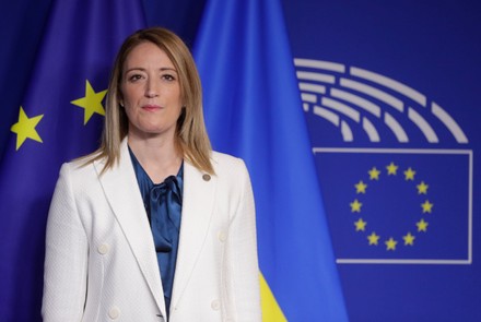 European Parliament President Roberta Metsola Poses Editorial Stock ...