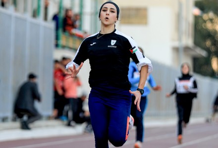 Palestinian Athlete Competes Long Jump During Editorial Stock Photo ...