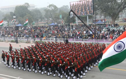Indian Army Unit Joins Parade During Editorial Stock Photo - Stock ...