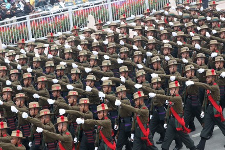 Indian Army Unit Joins Parade During Editorial Stock Photo - Stock ...