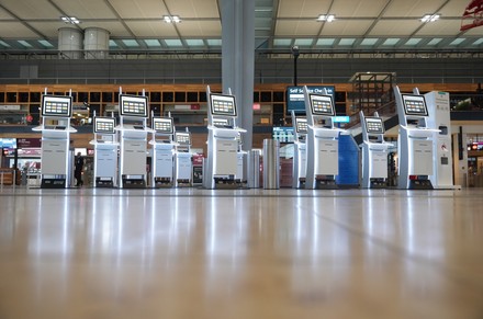 Selfservice Checkin Machines Placed Terminal Berlin Editorial Stock ...