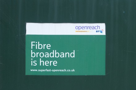 Bt Openreach Fibre Broadband Sign Broadband Editorial Stock Photo ...