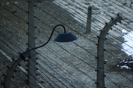 Barb Wired Fence Lamp Former Nazi Editorial Stock Photo - Stock Image ...