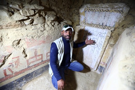 Archaeologist Explains Words On Stone Inside Editorial Stock Photo ...
