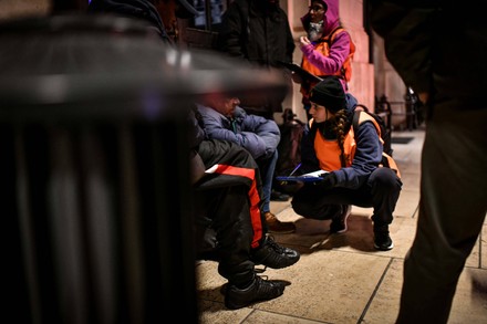 Volunteers Interview Homeless People During Solidarity Editorial Stock ...