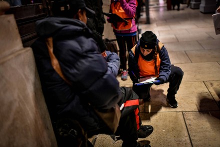 Volunteers Interview Homeless People During Solidarity Editorial Stock ...