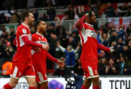 Chuba Akpom Celebrates Scoring Boros First Editorial Stock Photo ...