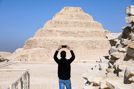 Tourist Takes Photos Step Pyramid Complex Editorial Stock Photo - Stock ...