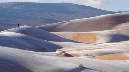 Ice Streaks Snow Covering Sand Small Editorial Stock Photo - Stock ...