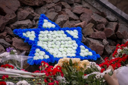 Jewish Symbol Made Flowers Holocaust Memorial Editorial Stock Photo ...