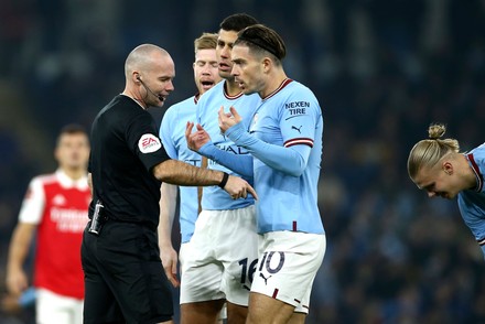 Players Manchester City Argue Referee Paul Editorial Stock Photo ...