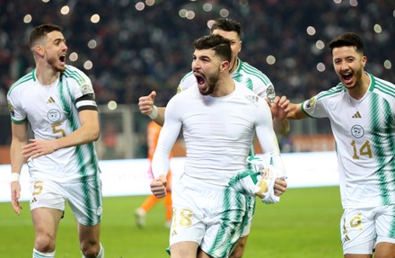 Aymen Mahious C Algeria Celebrates Teammates Editorial Stock Photo ...
