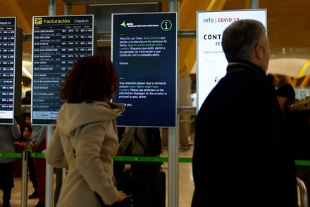 Flight Information Boards Madrid Barajas Adolfo Editorial Stock Photo - Stock Image | Shutterstock