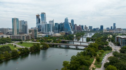 Austin Texas Skyline Seen Aerial View Editorial Stock Photo - Stock ...