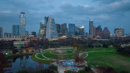 Austin Texas Skyline Seen Aerial View Editorial Stock Photo - Stock ...