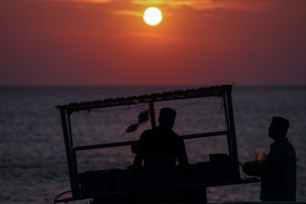 Vendor Sells Street Food Sunset On Editorial Stock Photo - Stock Image ...