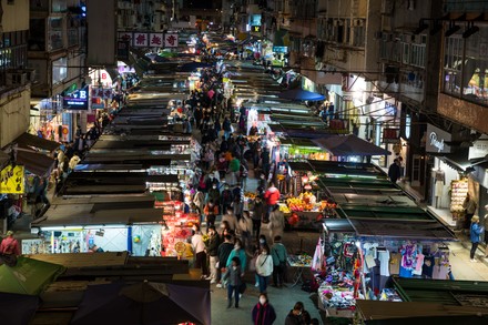 Crowd Pressing On Fa Yuen Street Editorial Stock Photo - Stock Image ...
