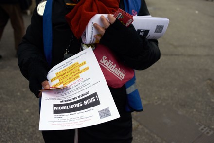 Woman Holds Leaflet Reading Pension Reform Editorial Stock Photo ...