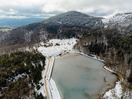 Birdseye View Lake Pescara Near Biccari Editorial Stock Photo - Stock ...