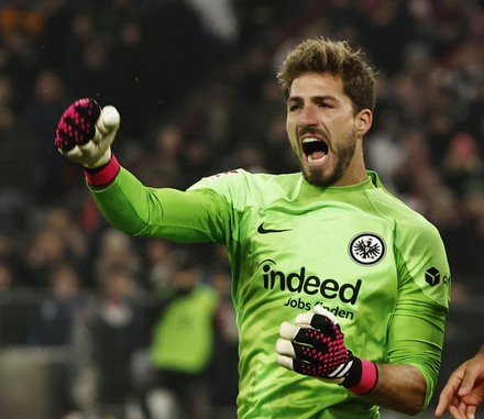Frankfurts Goalkeeper Kevin Trapp Reacts During Editorial Stock Photo ...