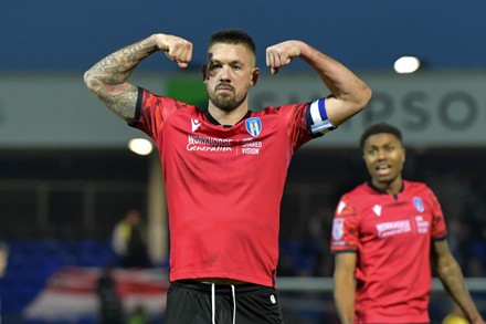Colchester Uniteds Luke Chambers Goads Home Editorial Stock Photo ...