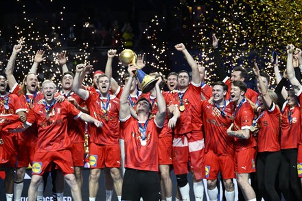 Denmarks Team Celebrate Trophy After Winning Editorial Stock Photo ...