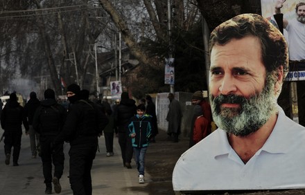 Old Man Walks Past Hoarding Depicting Editorial Stock Photo - Stock ...