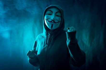 Hacker Anonymous Mask Symbol Fight Background Editorial Stock Photo ...