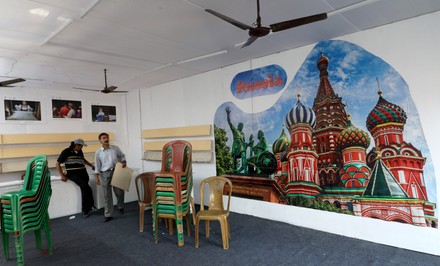 Workers Build Russian Booth During Kolkata Editorial Stock Photo ...