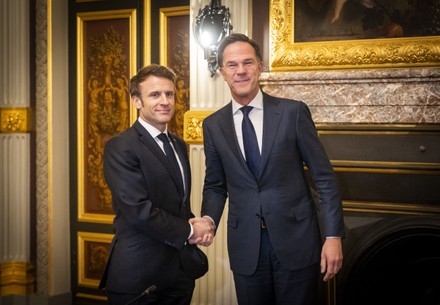 Hague French President Emmanuel Macron Arrives Editorial Stock Photo ...