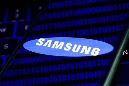 Samsung Logo Displayed On Phone Screen Editorial Stock Photo - Stock ...