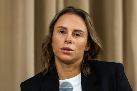 Magda Linette During Press Conference After Editorial Stock Photo ...