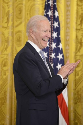 President Joe Biden Smiles During Official Editorial Stock Photo ...