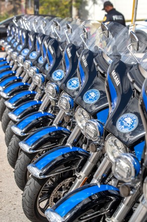 Miami Police Department Motorcycles Parked During Editorial Stock Photo ...