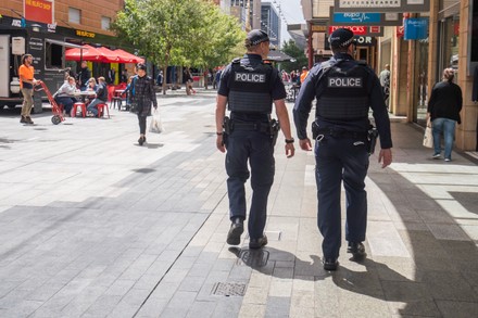South Australia Police Officers Walking Rundle Editorial Stock Photo ...