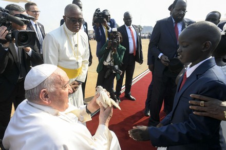 Pope Francis Arrives Juba International Airport Editorial Stock Photo ...