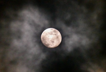 Bright Light Waxing Gibbous Moon Visible Editorial Stock Photo - Stock ...