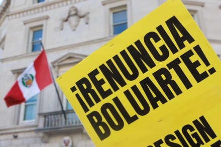 Peruvian Flag Waves Embassy Peru Washington Editorial Stock Photo ...