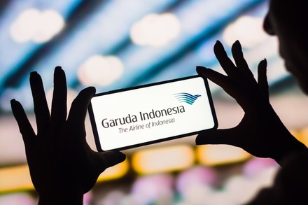 This Photo Illustration Garuda Indonesia Logo Editorial Stock Photo ...