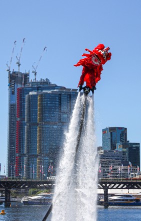 Person Using Water Jetpack Performs Lion Editorial Stock Photo - Stock ...