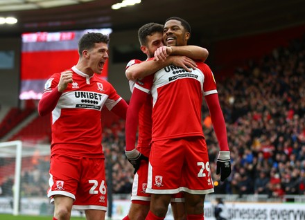 Chuba Akpom Celebrates Scoring Boros First Editorial Stock Photo ...