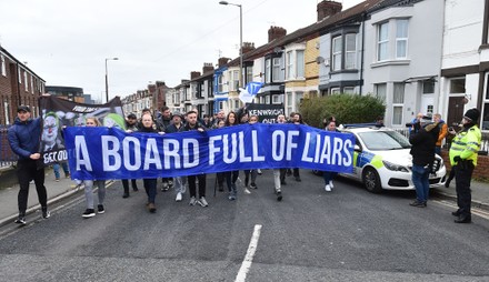 Everton Fans Stage Protest Against Club Editorial Stock Photo - Stock ...