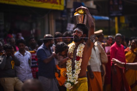 Hindu Devotee His Cheeks Pierced Metal Editorial Stock Photo - Stock ...
