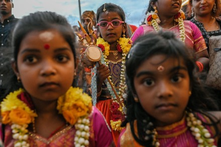 Hindu Children Accompanied By Parents Make Editorial Stock Photo ...