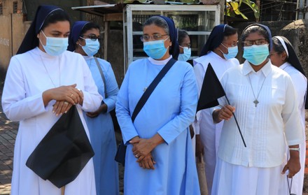 Group Nuns Stages Silent Protest Against Editorial Stock Photo - Stock ...