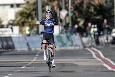 Dutch Floortje Mackaij Movistar Team Celebrates Editorial Stock Photo ...