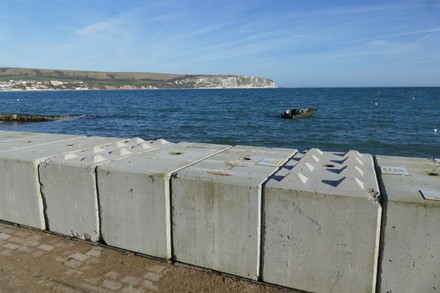 Temporary Wave Barriers Installed Along Seafront Editorial Stock Photo ...