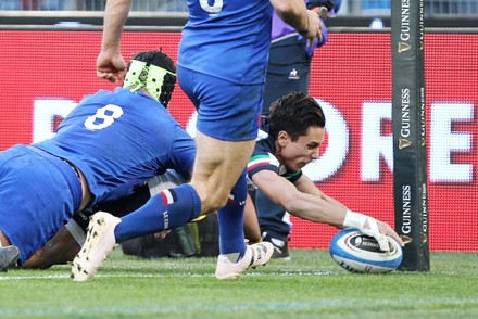 Ange Capuozzo Italy Scores Try During Editorial Stock Photo - Stock ...
